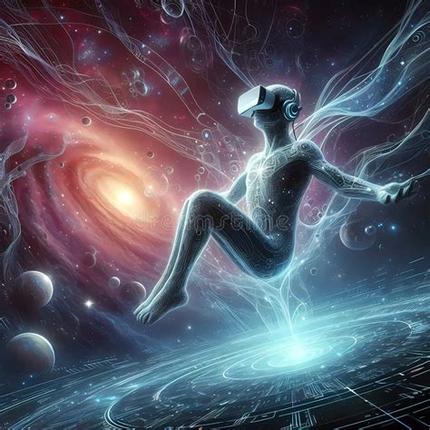 Humanoid Floating In Virtual Reality Stock Illustration Illustration Of Graphic Space 308060804