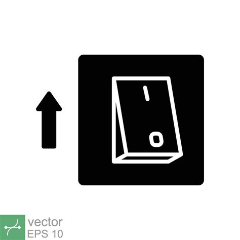Light on, electric switch icon. Simple solid style. Power turn on button, toggle switch on ...