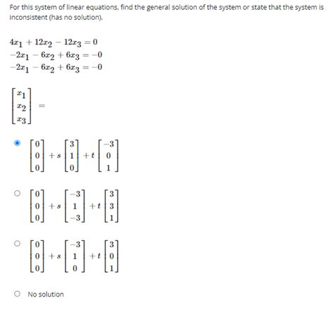 answered for this system of linear equations … bartleby