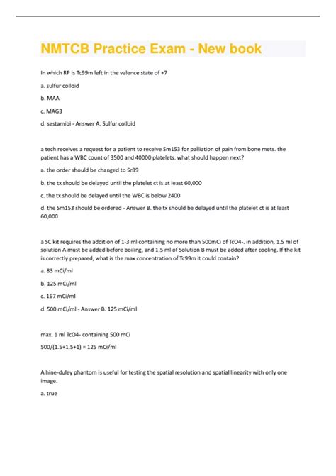 NMTCB Practice Exam New Book Questions And Answers Rated A New Update Assured Satisfaction