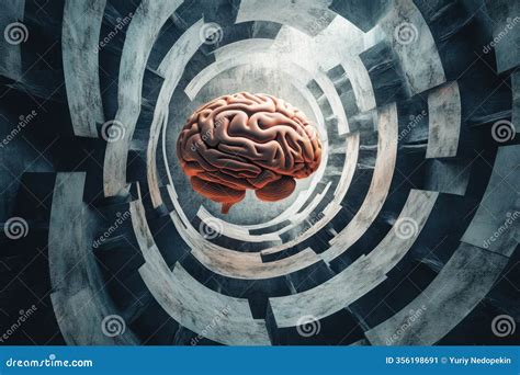 Exploring The Depths Of Human Cognition In A Surreal Brain Maze Environment Stock Image Image