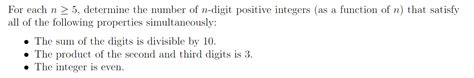 Solved For Each N≥5 ﻿determine The Number Of N Digit