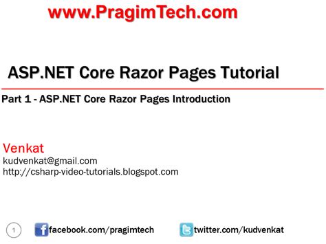Sql Server Net And C Video Tutorial ASP NET Core Razor Pages