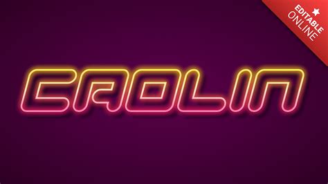 Caolin Neon Font Text Effect Generator