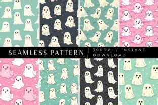 Cute Ghosts Seamless Patterns Graphic By Inknfolly Creative Fabrica