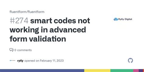 smart codes not working in advanced form validation · issue 274