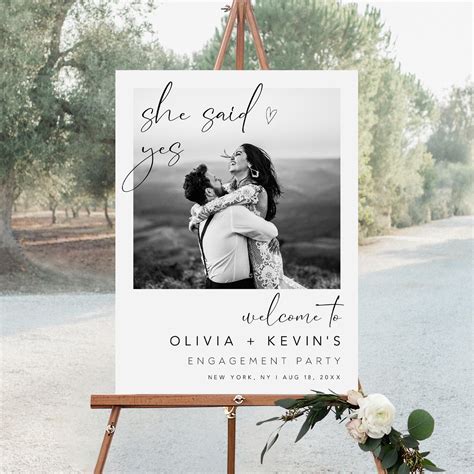 Editable Engagement Party Welcome Sign Photo Poster Digital Download