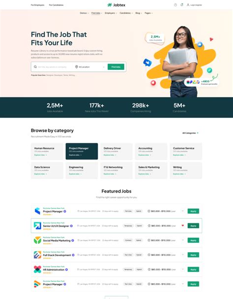 Jobtex Job Board Figma Template Ux And Ui Kits Websites Ft Candidates And Human Envato