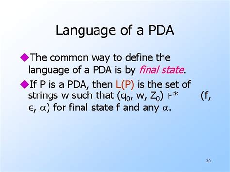 Pushdown Automata Definition Moves Of The Pda Languages