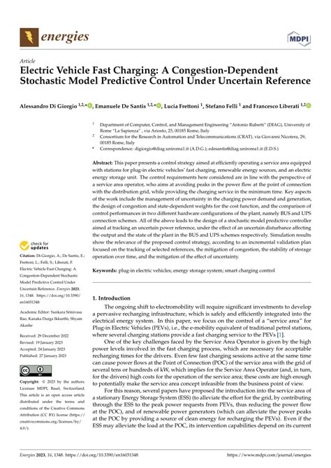 Pdf Electric Vehicle Fast Charging A Congestion Dependent Stochastic