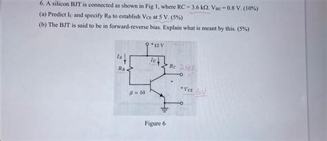 Solved 6 A Silicon Bjt Is Connected As Shown In Fig 1
