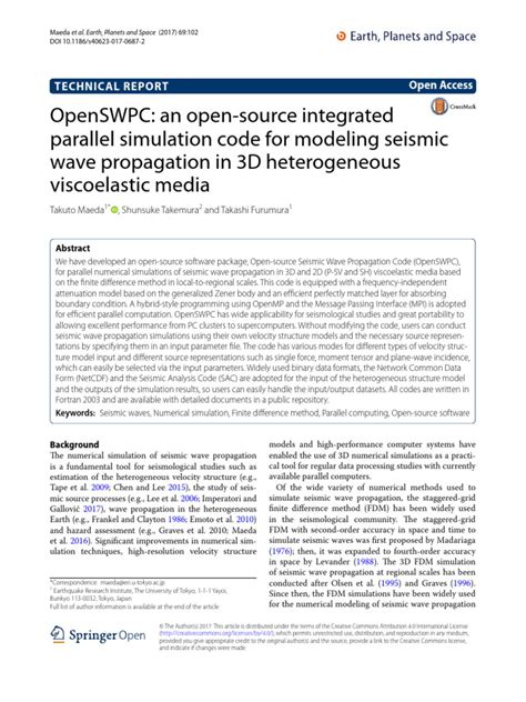 Openswpc An Open Source Integrated Parallel Simulation Code For Modeling Seismic Wave