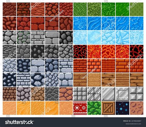 Retro 8 Bit Pixel Surface Patterns Stock Vector Royalty Free 2278026887 Shutterstock