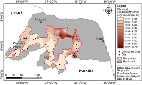 Spatial Variation Of The Electrical Conductivity Of Water From The