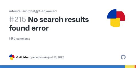 no search results found error · issue 215 · interstellard chatgpt