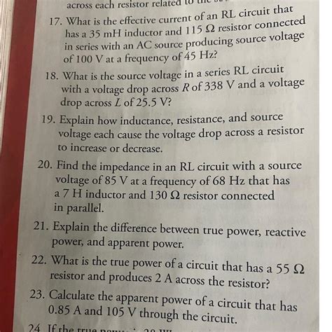Solved 17 What Is The Effective Current Of An Rl Circult