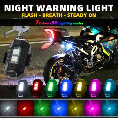 7 Colors Led Strobe Lights Wirless Mini Signal Indicator Motorcycle