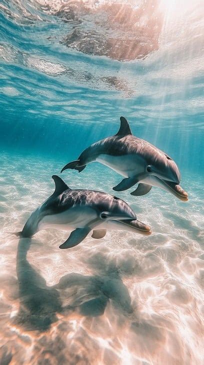 Dolphins Swimming In Sea