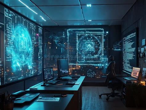 interactive workspace with advanced technology and data visualization