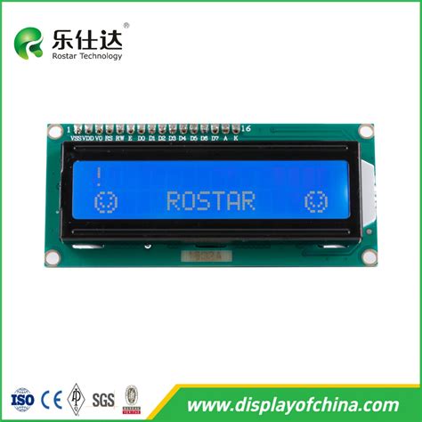 Blue Backlight 16 2 Pin Connector Dot Matrix Character Lcd Module 16x2 Lcd Display And Blue