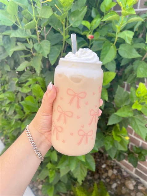 Super Cute Coquette Cup Perfect T Trendy Coffee Glass Can With Straw