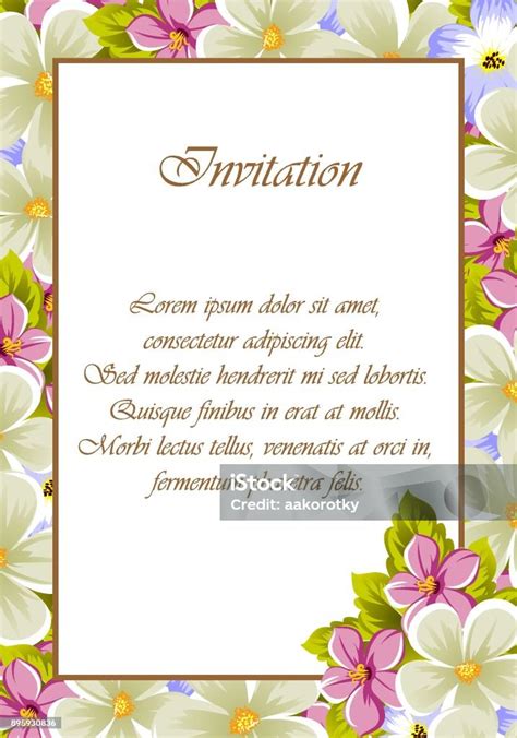 여러 가지 꽃과 잎의 꽃 프레임입니다 디자인 카드 초대장 포스터 현수막 생일 발렌타인의 날 결혼식 축 하 인사말에 대 한입니다 0명에 대한 스톡 벡터 아트 및 기타 이미지