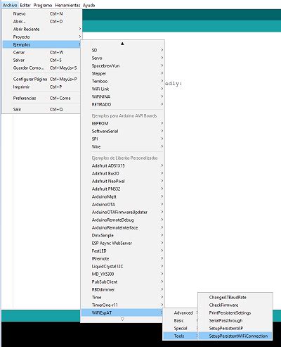 Configuración WiFi persistente para ESP8266 con ATfirmware