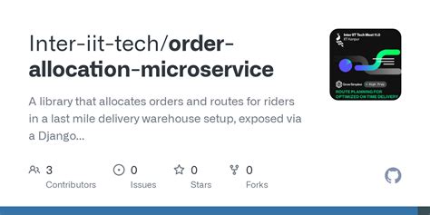 Github Inter Iit Tech Order Allocation Microservice A Library That Allocates Orders And