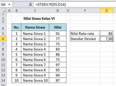 Cara Menghitung Standar Deviasi Di Excel Dan 3 Contoh Rumus Yang Bisa