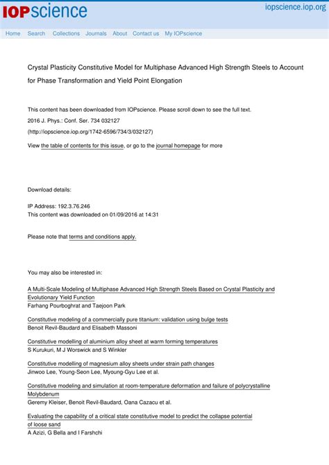Pdf Crystal Plasticity Constitutive Model For Multiphase Advanced High Strength Steels To