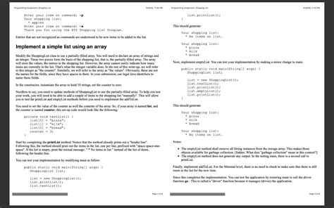 Solved Programming Assignment Shopping List Chegg