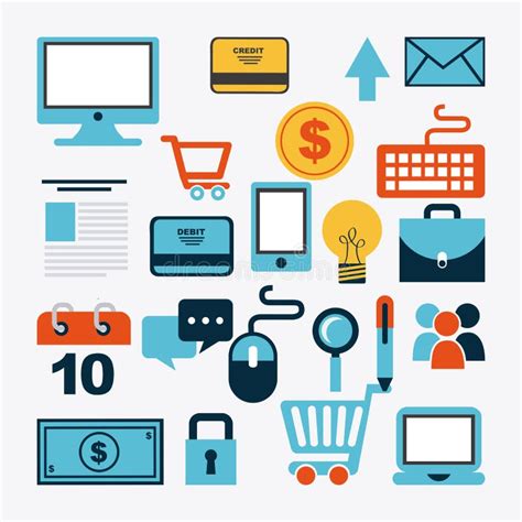 Business Flat Icons Color Set Stock Vector Illustration Of Finance Clip