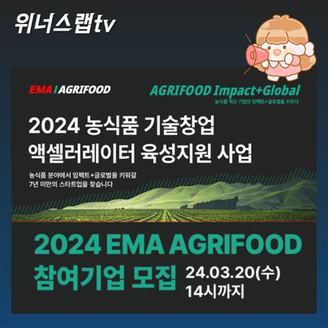 2024 농식품 기술창업 엑셀러레이터 육성지원 사업안내 위너스ir 블로그 칼럼 팁앤노하우