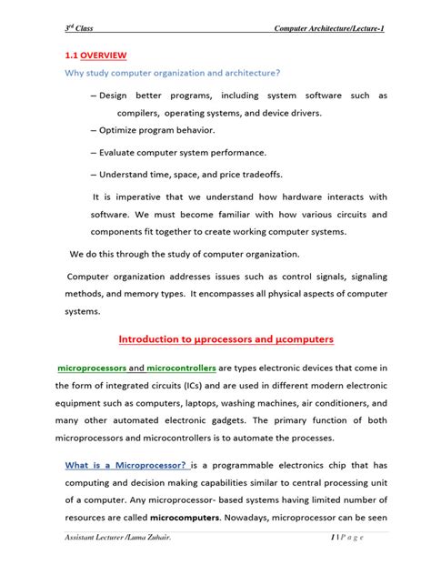 00 Lec 1 Pdf Computer Data Storage Central Processing Unit