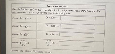 Solved Function Operations Given The Functions F X X Chegg Com