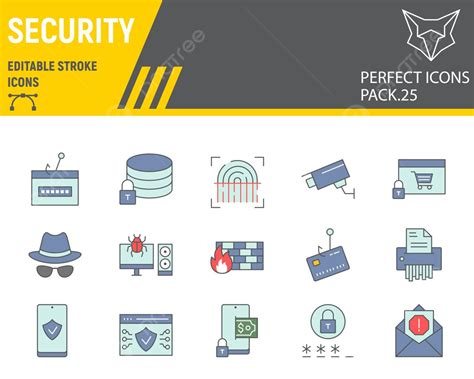 Vector Security Icon Set For Cyber Protection App Bug Button Vector