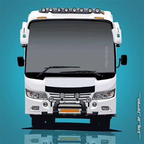 Bus Design White Bus On Blue Background Mumbai Bus Drawing Bus Skin