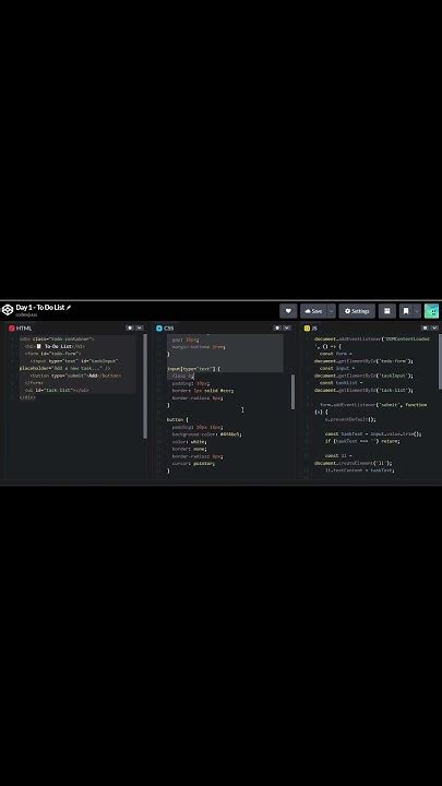day 1 to do list app coding webdesign learntocode2025 programming fyp webdevelopment
