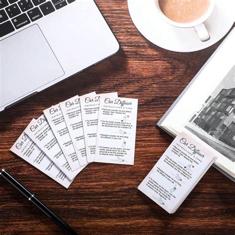 100pcs Car Diffuser Instruction Cards For Car Oil Diffuser Bottles Car Hanging Diffuser Cards