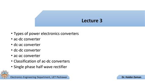 SOLUTION Lecture 3 Types Of Power Electronics Converters Studypool