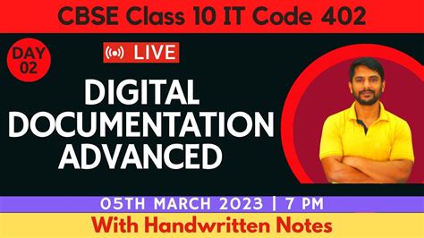 Class 10 Information Technology Digital Documentation Day 02 Youtube