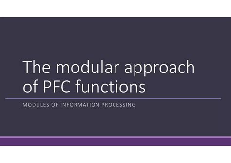 Prefrontal Cortex And Decision Making The Modular And Circuit Based