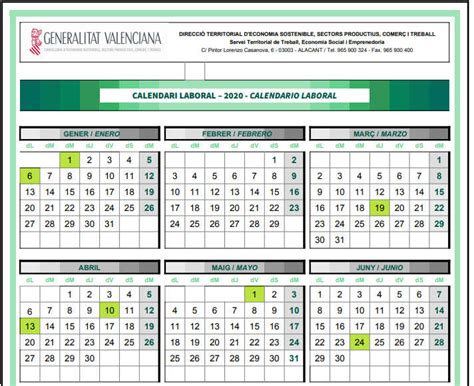 Calendario Laboral 2022 Valencia Para Imprimir