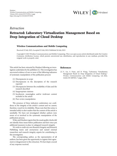 Pdf Retracted Laboratory Virtualization Management Based On Deep