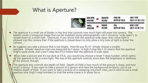 What Is Ios Shutter Speed And Aperture Photography PPT