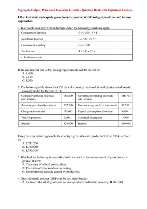 Cfa Aggregate Output Prices And Economic Growth Cfa Chartered