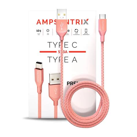 3 Ft Usb Type C To Usb Type A Cable Ampsentrix Infinity Pink Gadget Avenue Inc Barbados