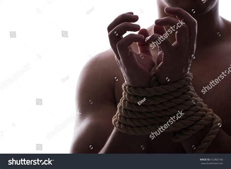 Стоковая фотография 612865166 Sexy Man Tied Hands Shutterstock