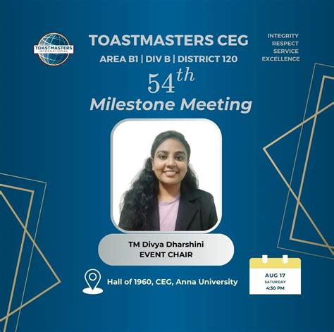 Divya Dharshini On Linkedin Toastmasters Cegmilestone Leadership Eventmanagement Teamwork
