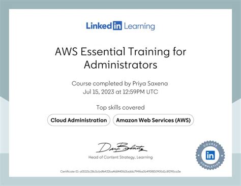 priya saxena on linkedin certificate of completion